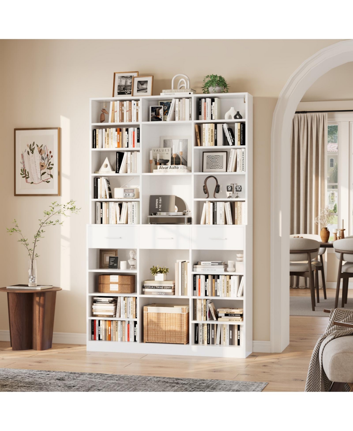 Click here for homfan 75 Tall Bookcase with Drawers  9-Tier Adjus... prices