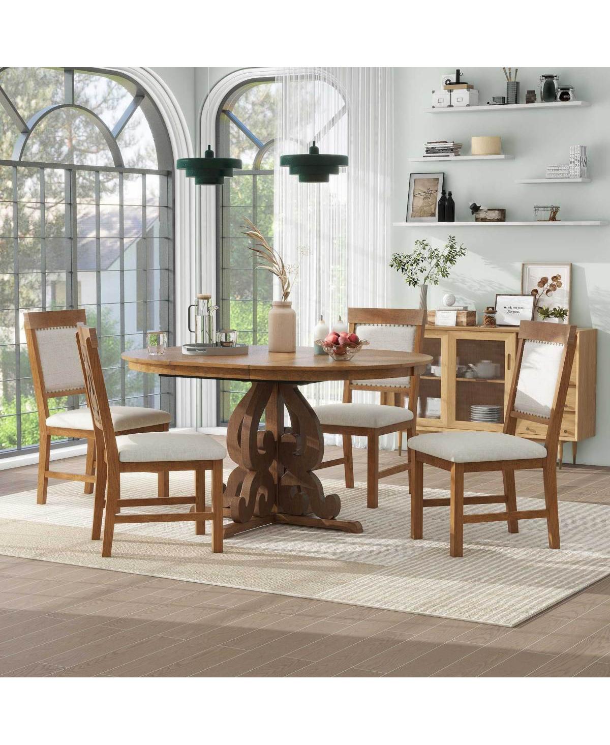 Click here for Streamdale Furniture 5-Piece Retro Extendable Dini... prices