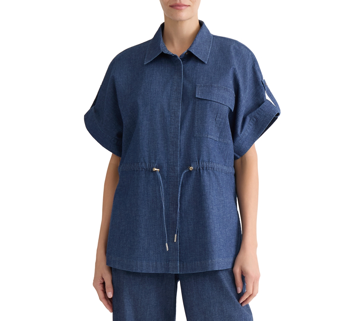 Click here for Jones New York Womens Button-Front Cinch Waist Shi... prices