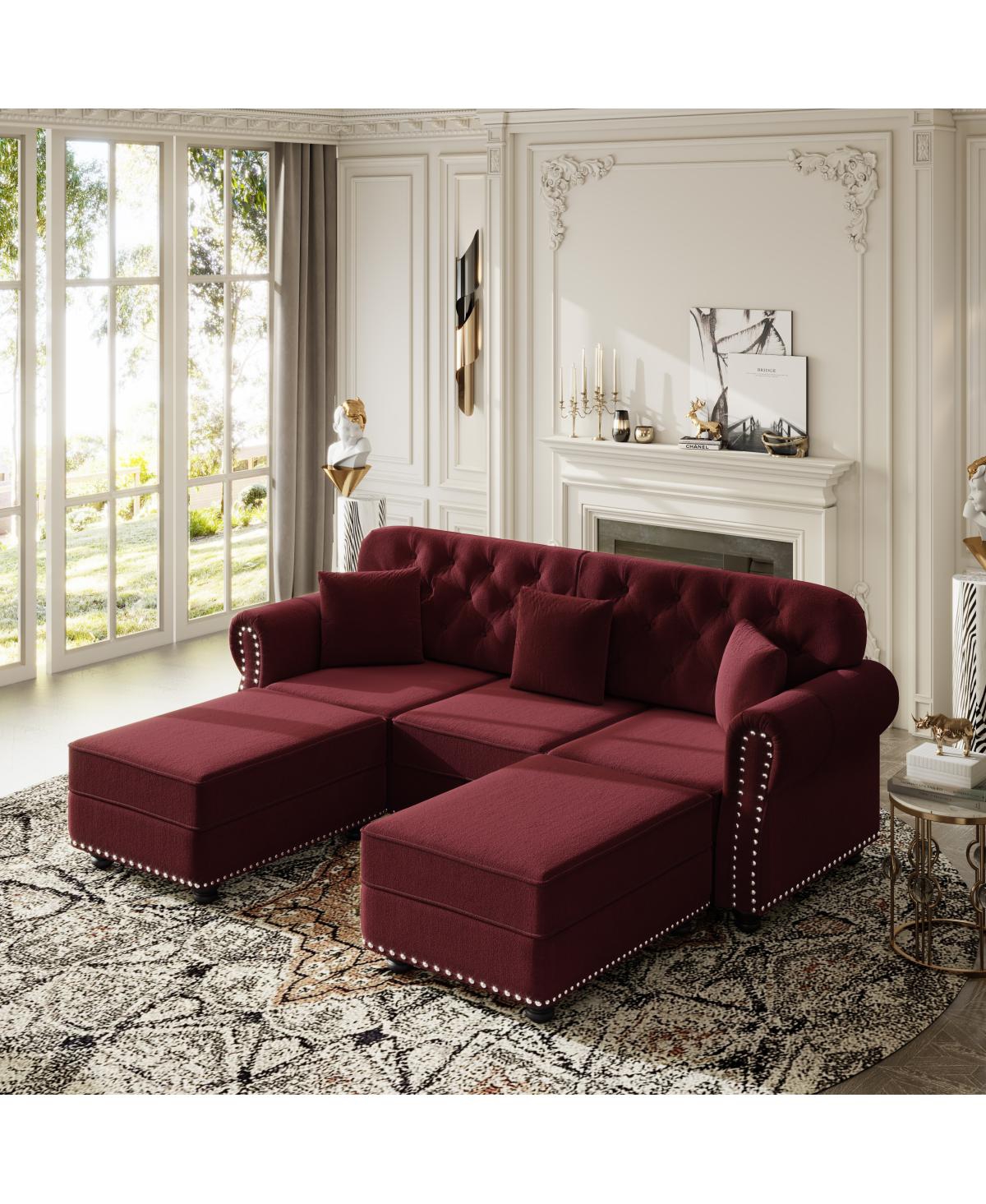 Click here for Streamdale Furniture 82.6 Velvet Chesterfield Sofa... prices