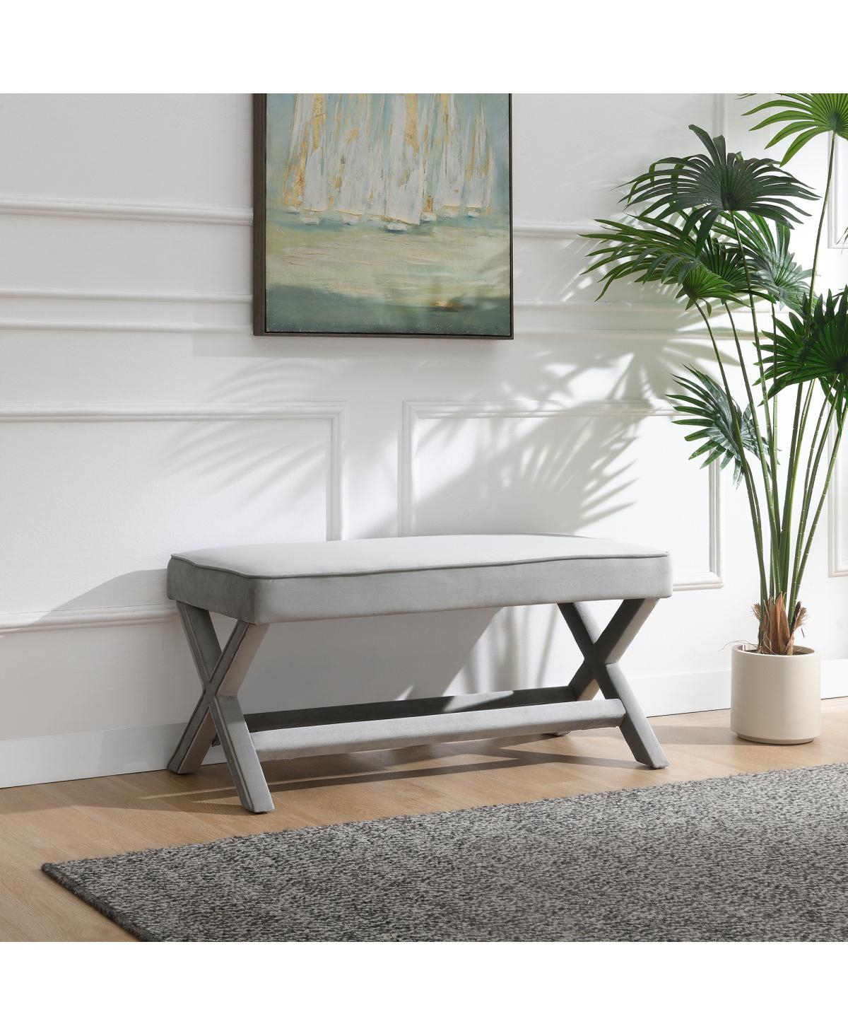 Click here for Streamdale Furniture velvet Double Bench with X-Cr... prices