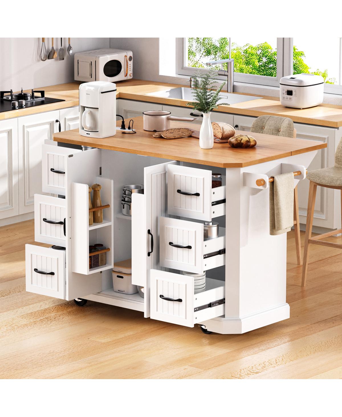 Click here for Streamdale Furniture 56 Rolling Kitchen Island wit... prices