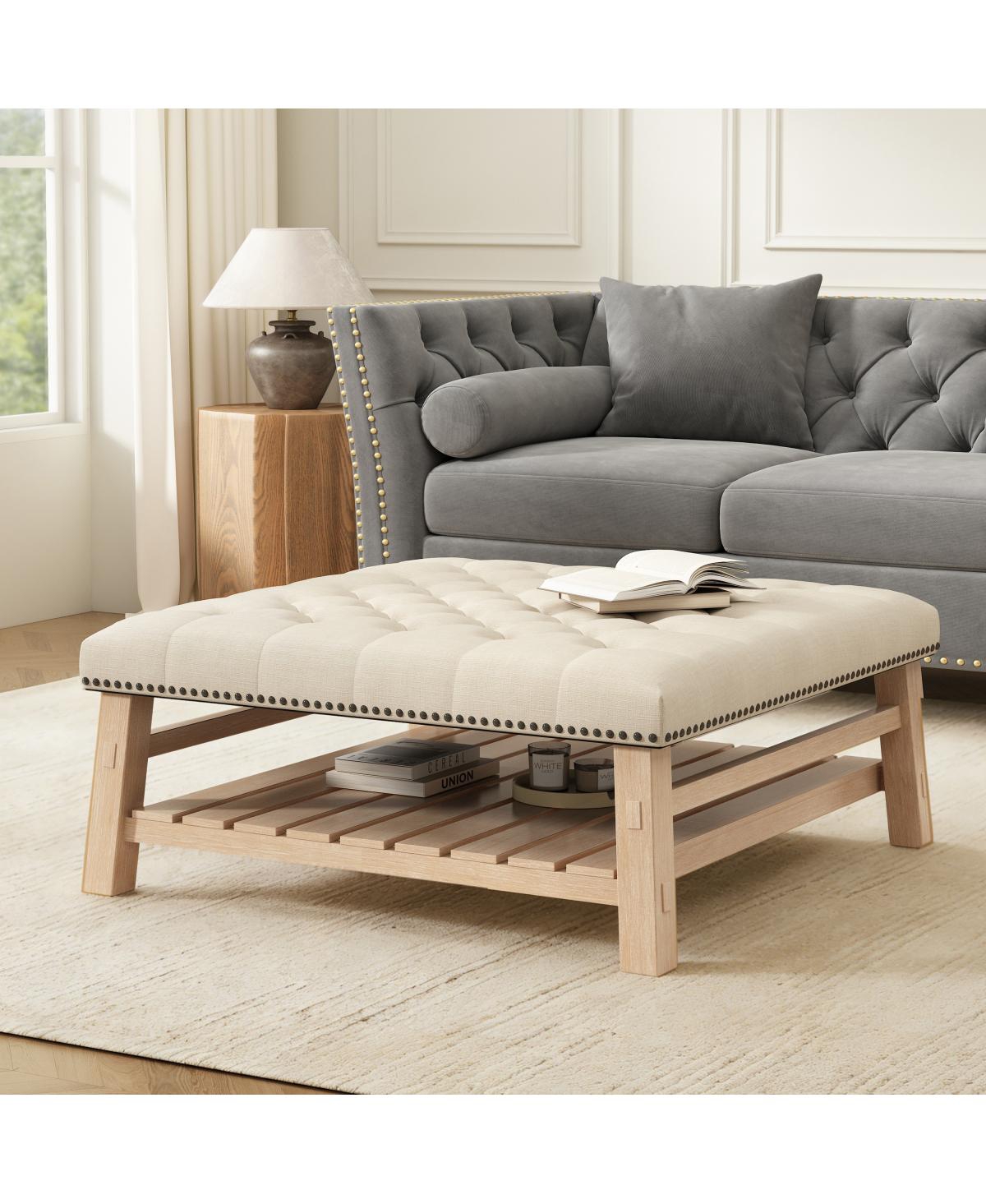 Click here for Streamdale Furniture 41.5 Tufted Square Ottoman Co... prices