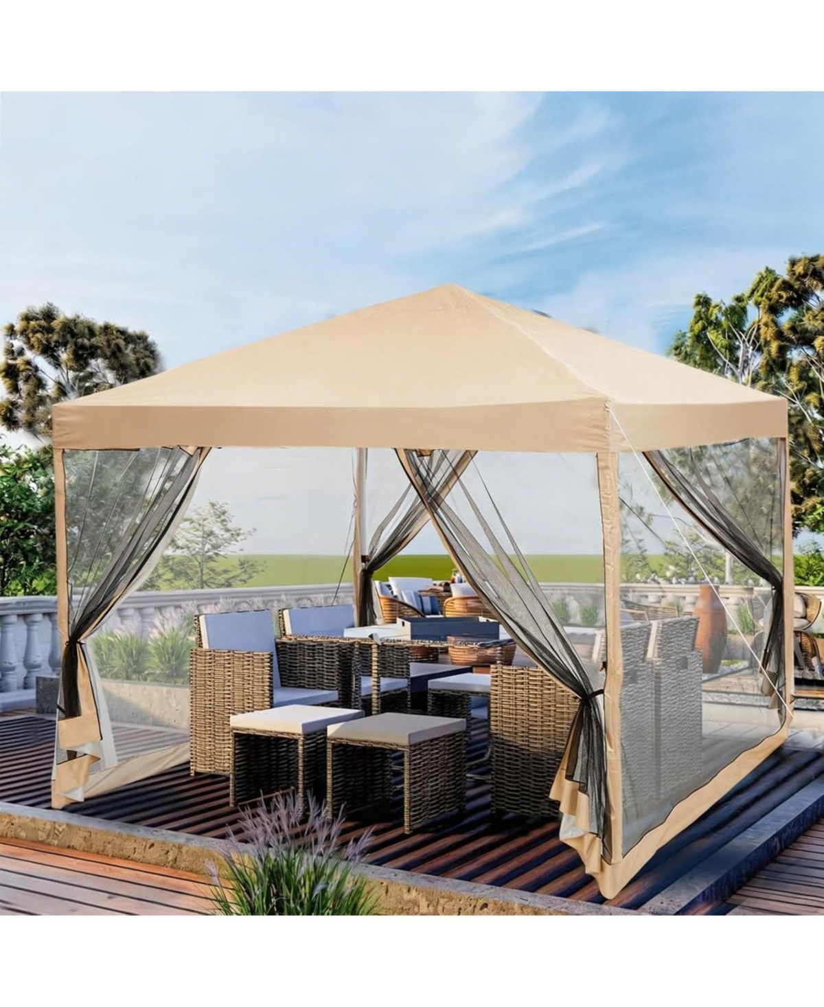 Click here for gaomon 10x10Feet Pop Up Canopy Tent with Mesh Side... prices