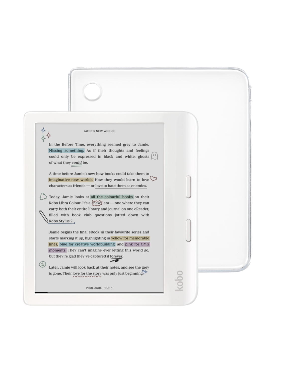 Click here for Kobo Libra Colour eReader with Clear Case Bundle -... prices