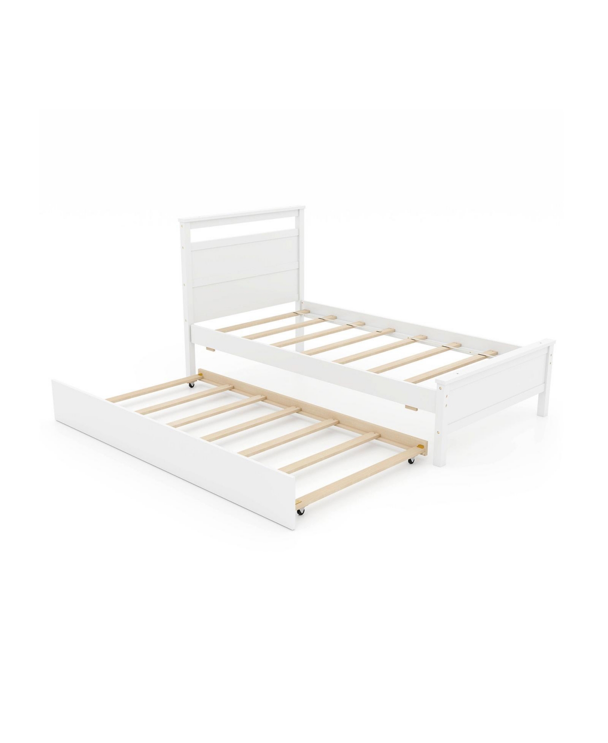 Click here for Gouun Twin Size Wooden Bed Frame with Trundle for... prices