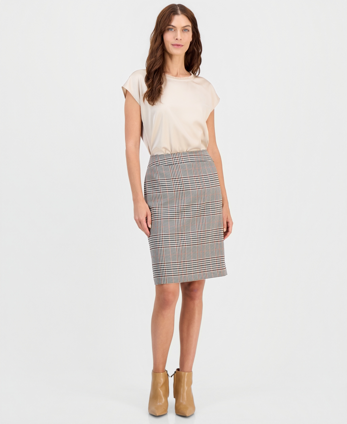 Click here for Tahari Asl Petite Plaid Pencil Knee-Length Skirt -... prices
