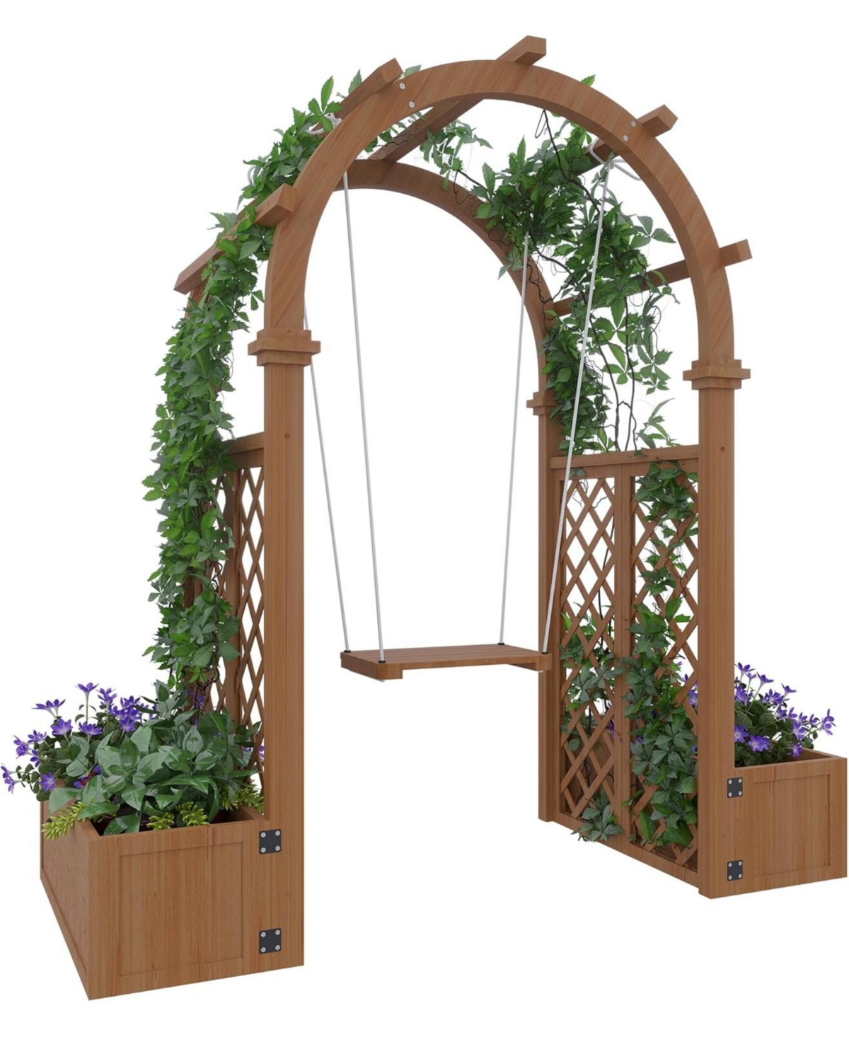 Click here for gaomon Wood Garden Arbor with Planter Boxes - Grey prices