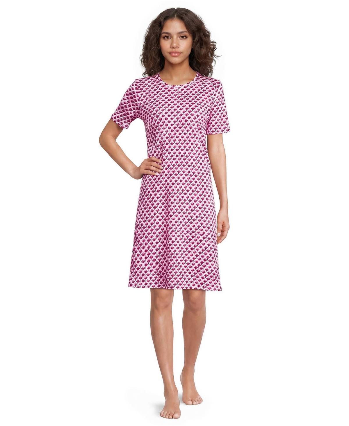 Click here for Lands End Womens Cotton Interlock Short Sleeve Kne... prices
