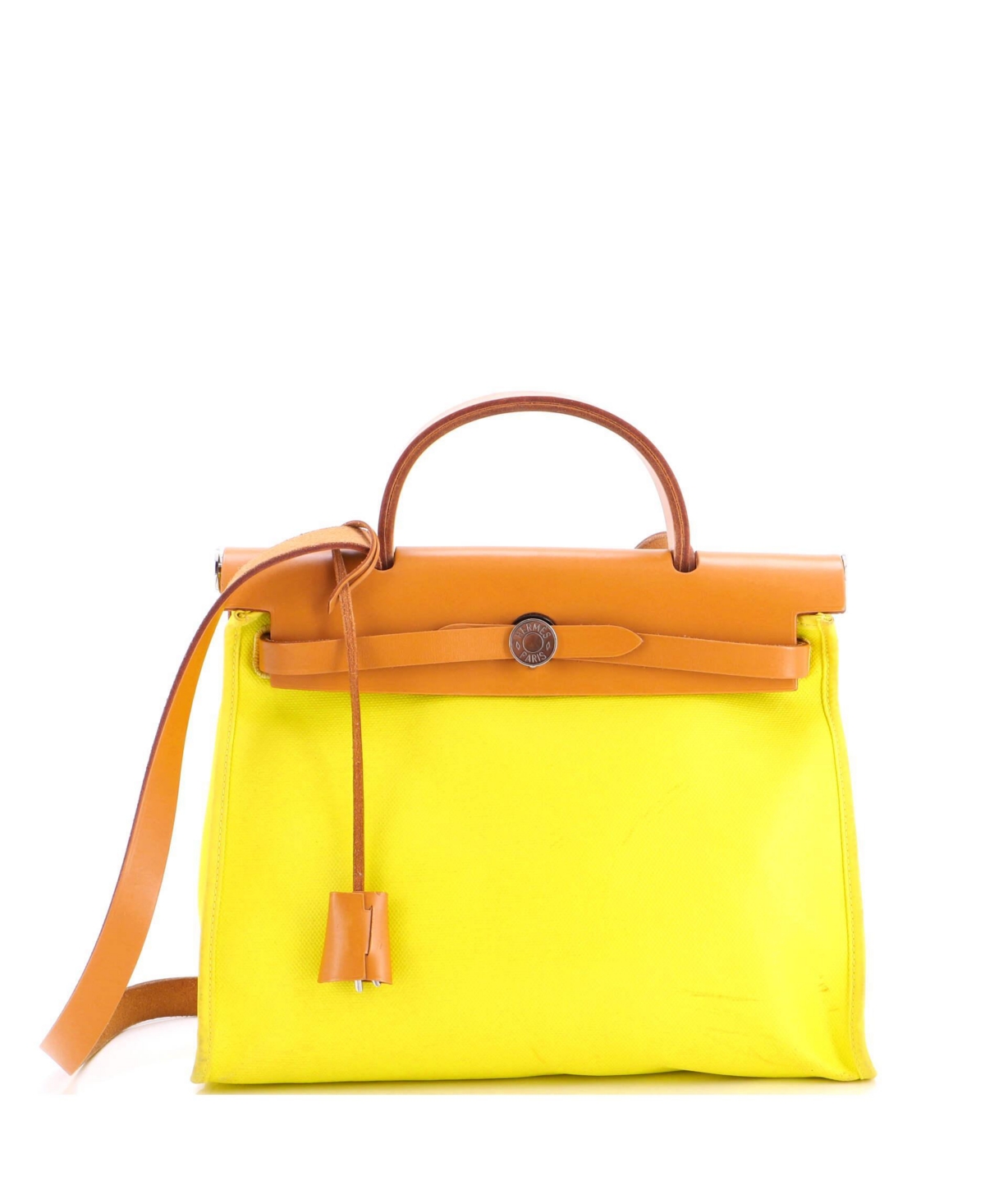 Click here for Pre-Owned HERMES 31 Herbag Zip Berline Vache Canva... prices