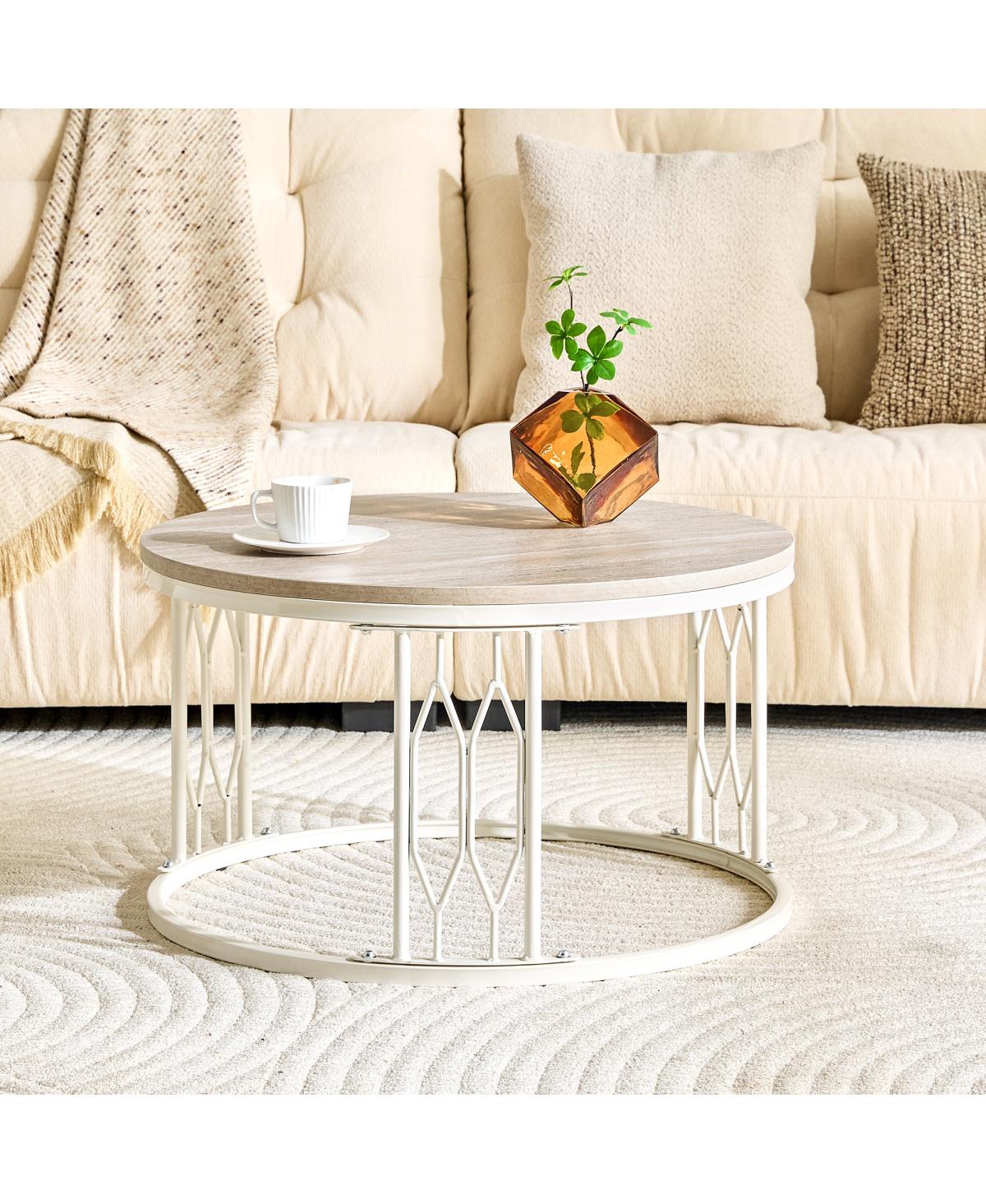 Click here for Streamdale Furniture 27.5 Round Stone-Effect Mdf C... prices