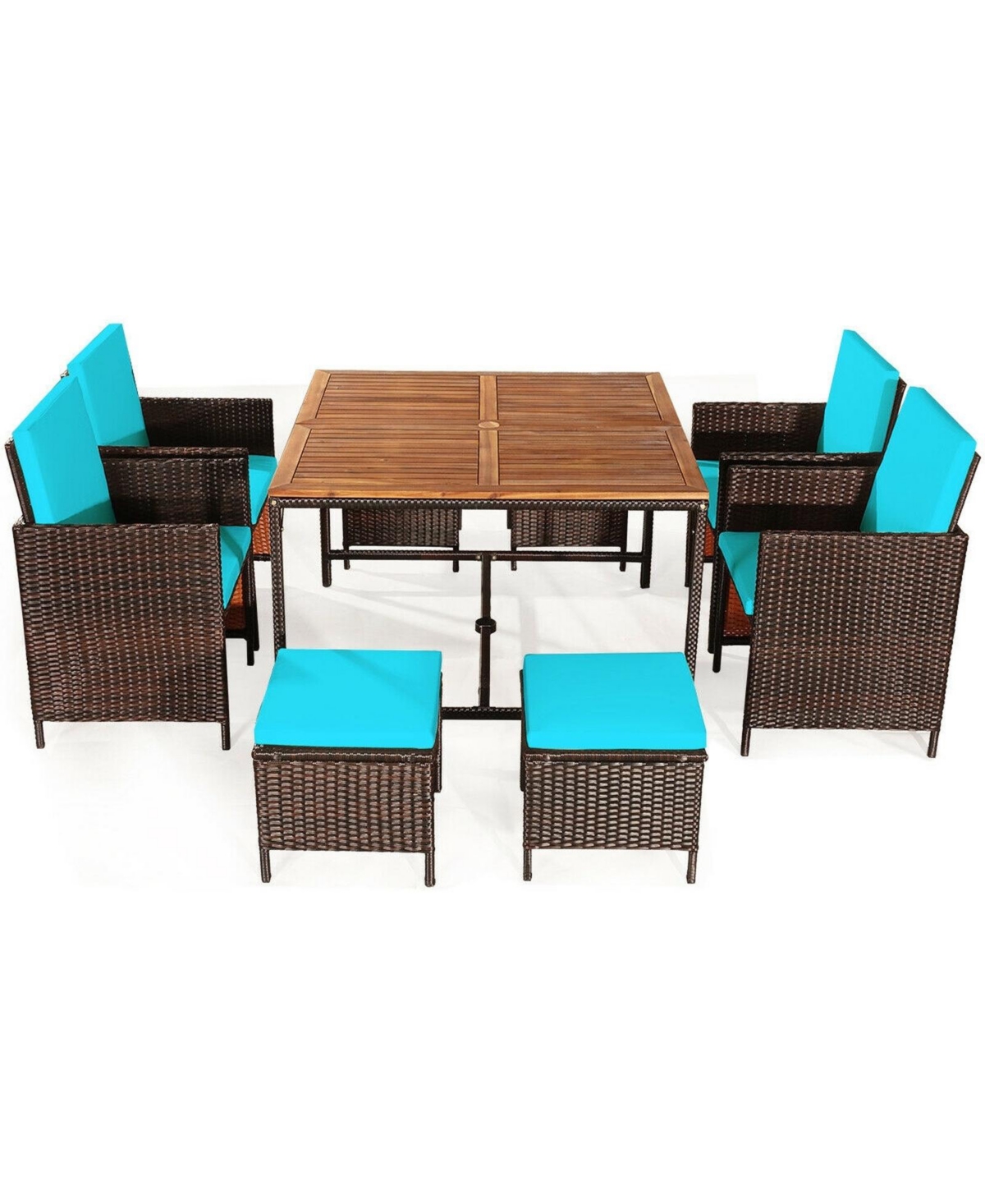 Click here for Sugift 9 Piece Patio Rattan Dining Set with 4 Cush... prices