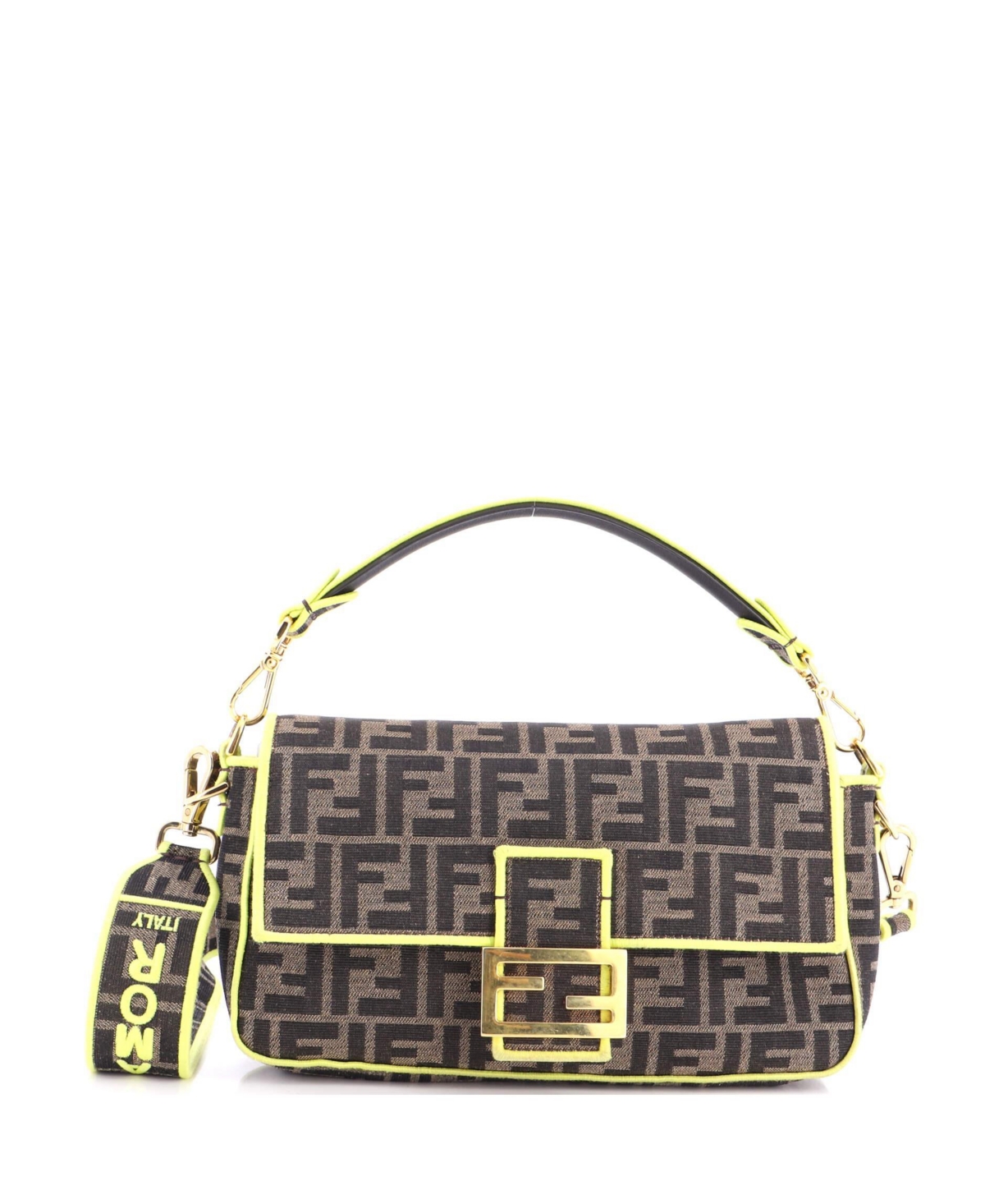 Click here for Pre-Owned Fendi Medium Baguette Nm Bag Zucca Canva... prices