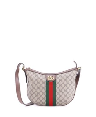 Pre-Owned Gucci Small Ophidia Half Moon Hobo GG Coated Canvas - Macy's