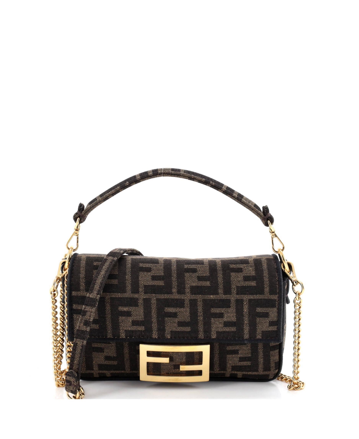 Click here for Pre-Owned Fendi Mini Baguette Nm Bag Zucca Canvas... prices