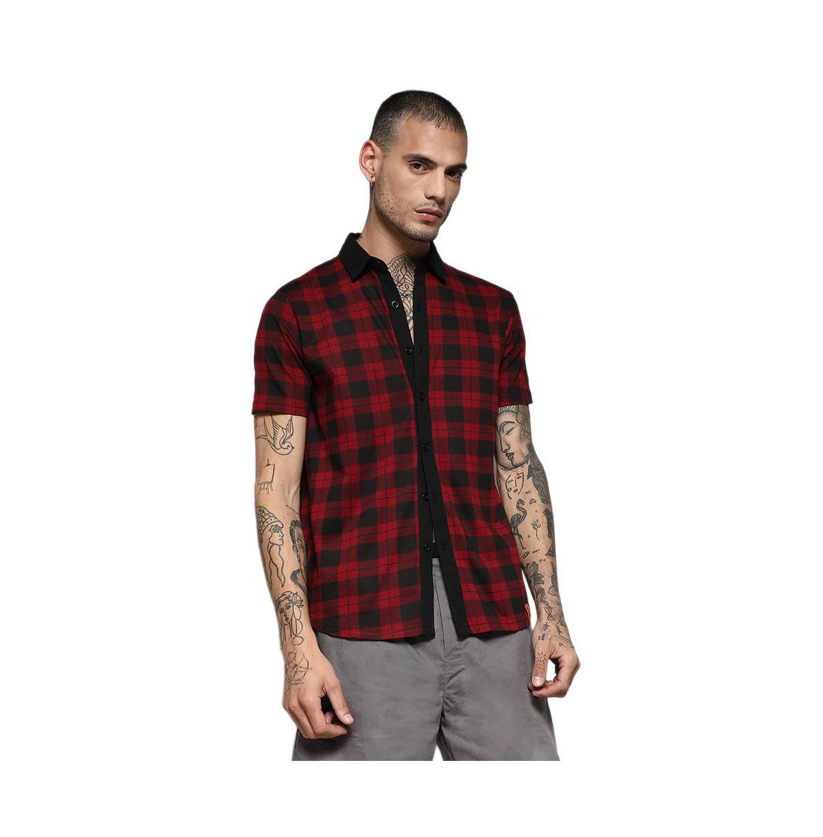 Click here for Campus Sutra Mens Tartan Plaid Shirt - Multicolor prices