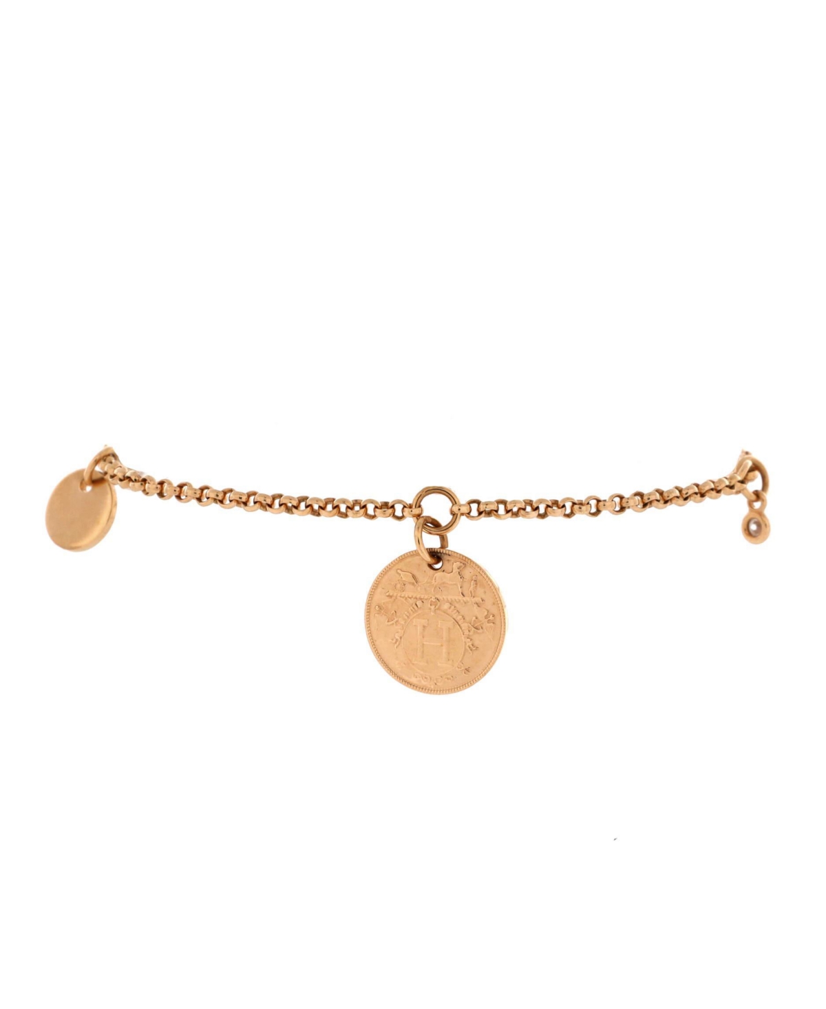Click here for Pre-Owned HERMES Ex-Libris Bracelet - 18k rose gol... prices