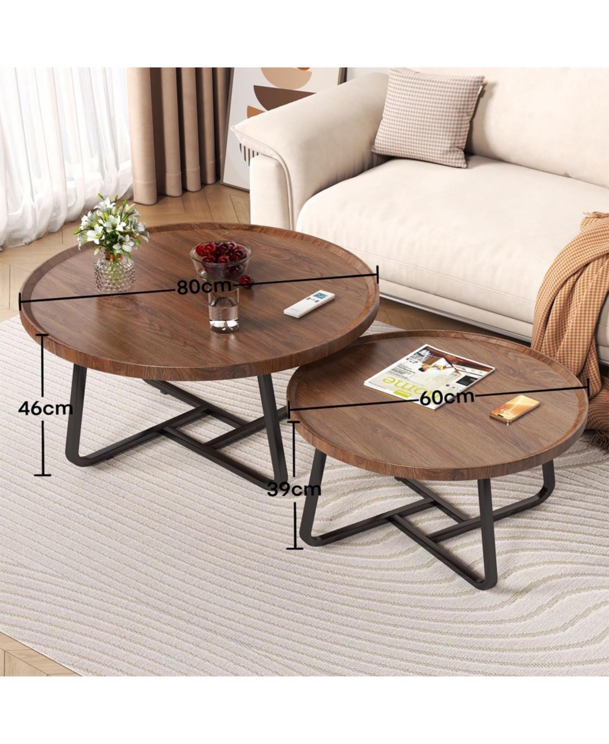 Click here for gaomon 2 pieces Coffee Table  Durable Mid Century... prices