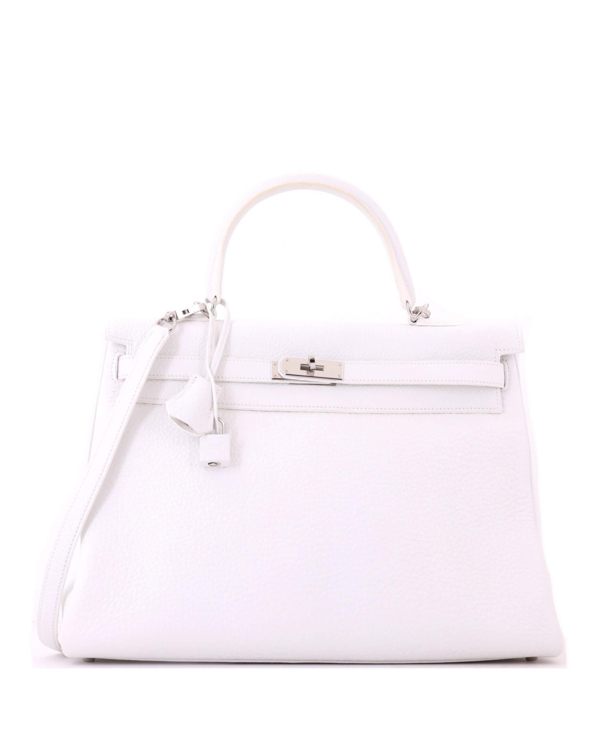 Click here for Pre-Owned HERMES Kelly 35 Handbag White Togo with... prices