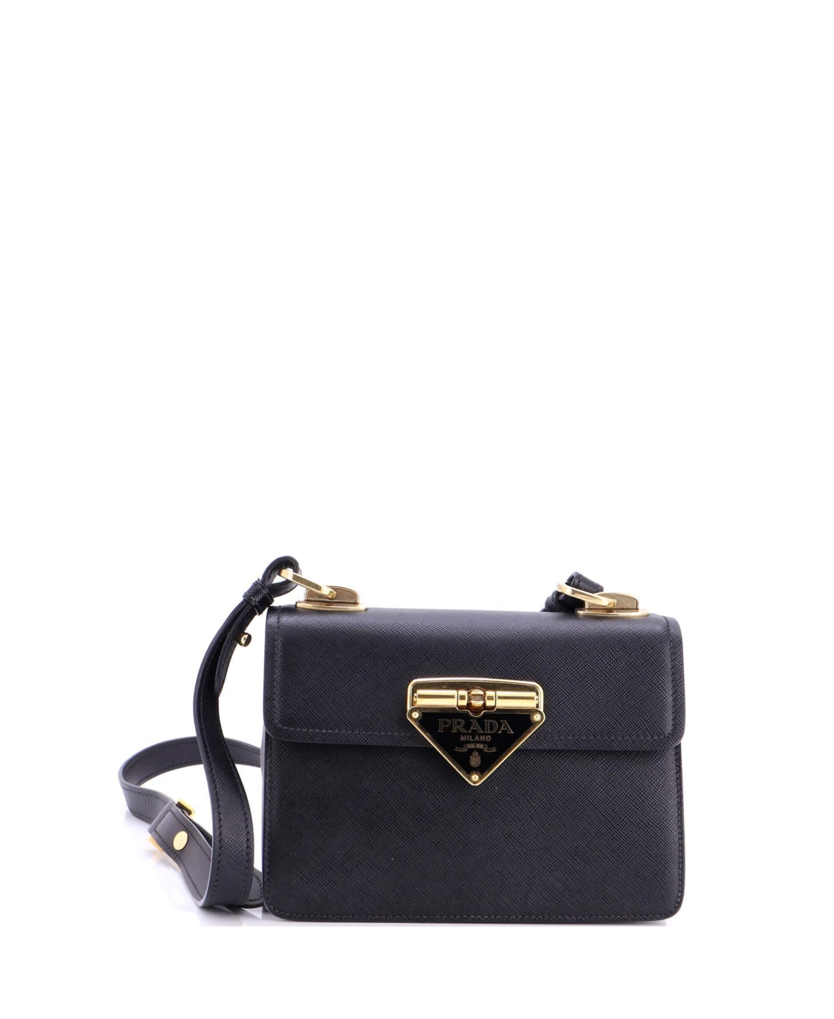 Click here for Pre-Owned Prada Small Flip Lock Shoulder Bag Saffi... prices
