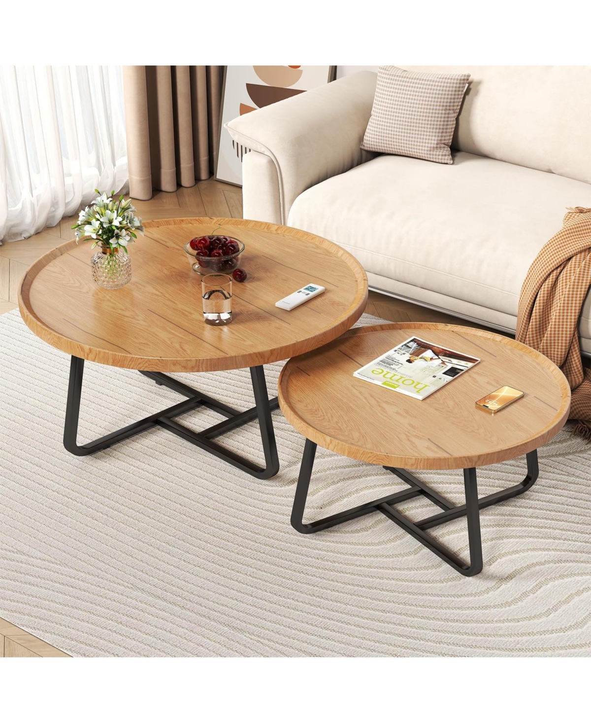 Click here for gaomon 2 pieces Coffee Table  Durable Mid Century... prices