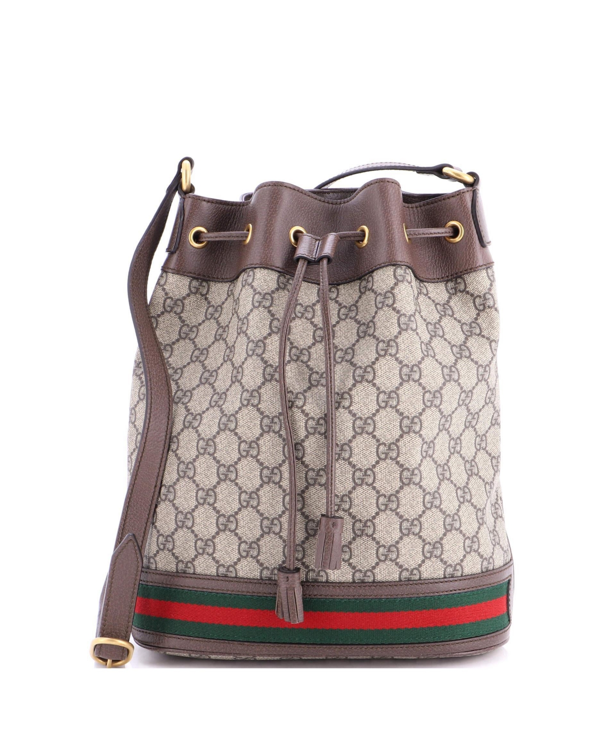 Click here for Pre-Owned Gucci Medium Ophidia Bucket Bag Gg Coate... prices