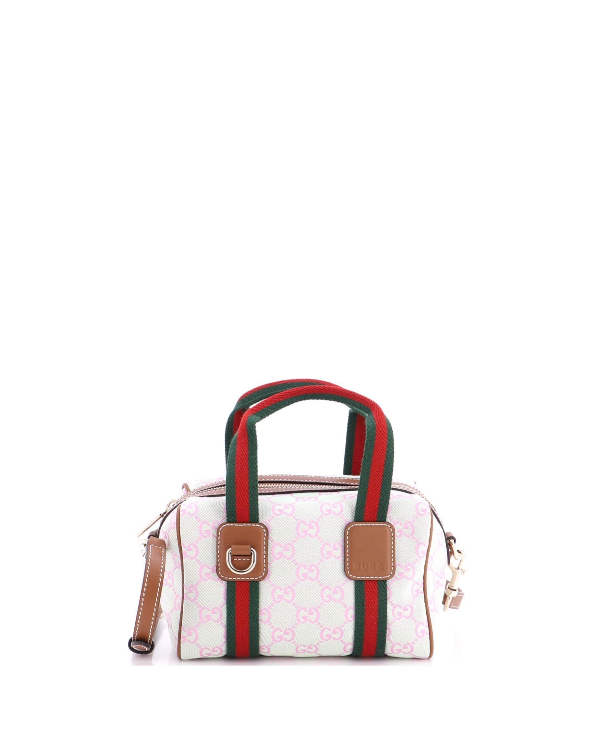 Click here for Pre-Owned Gucci Mini Web Boston Bag Gg Canvas - Pi... prices