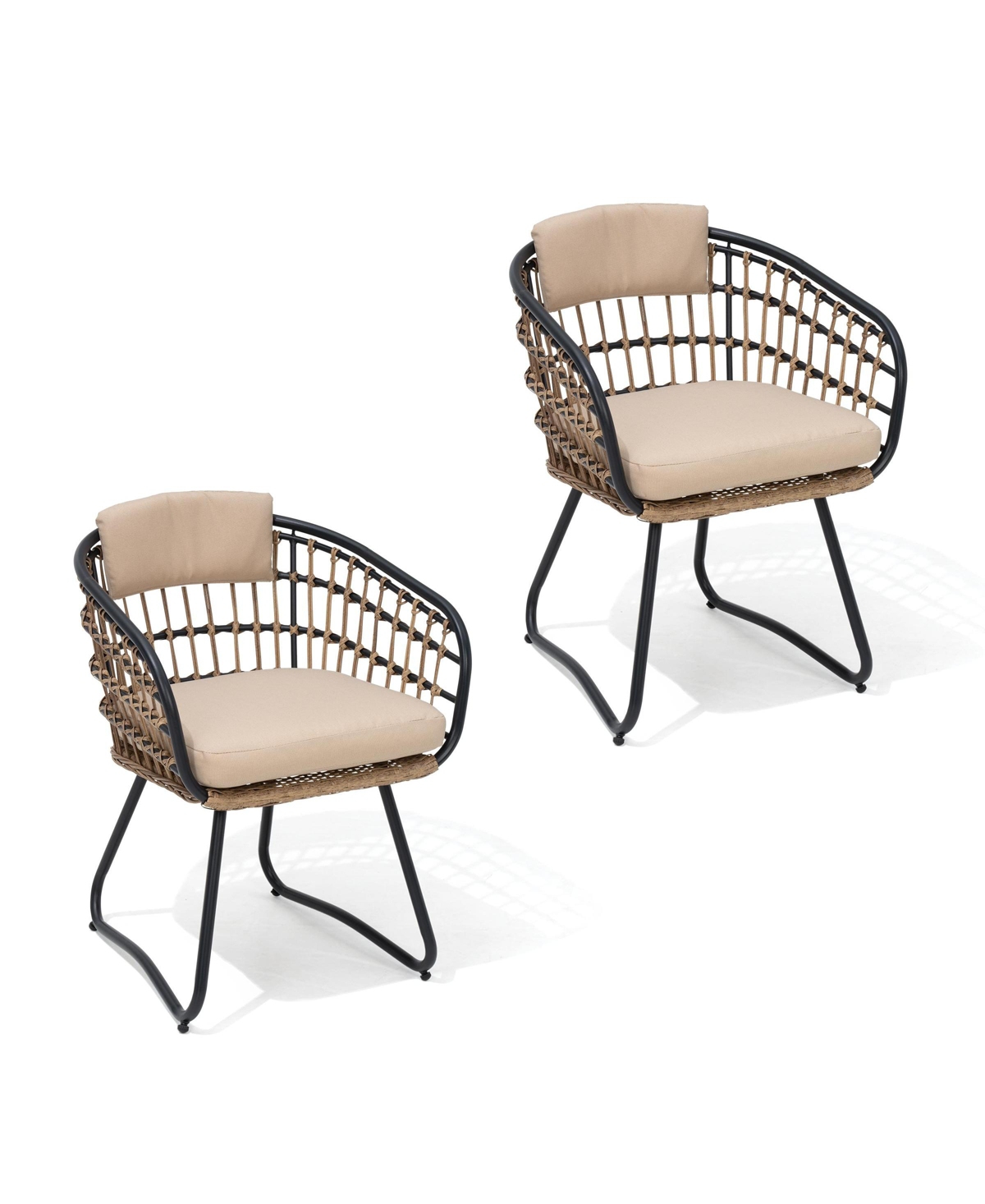 Click here for Pellebant Outdoor Patio Wicker Dining Chairs Pe Ra... prices