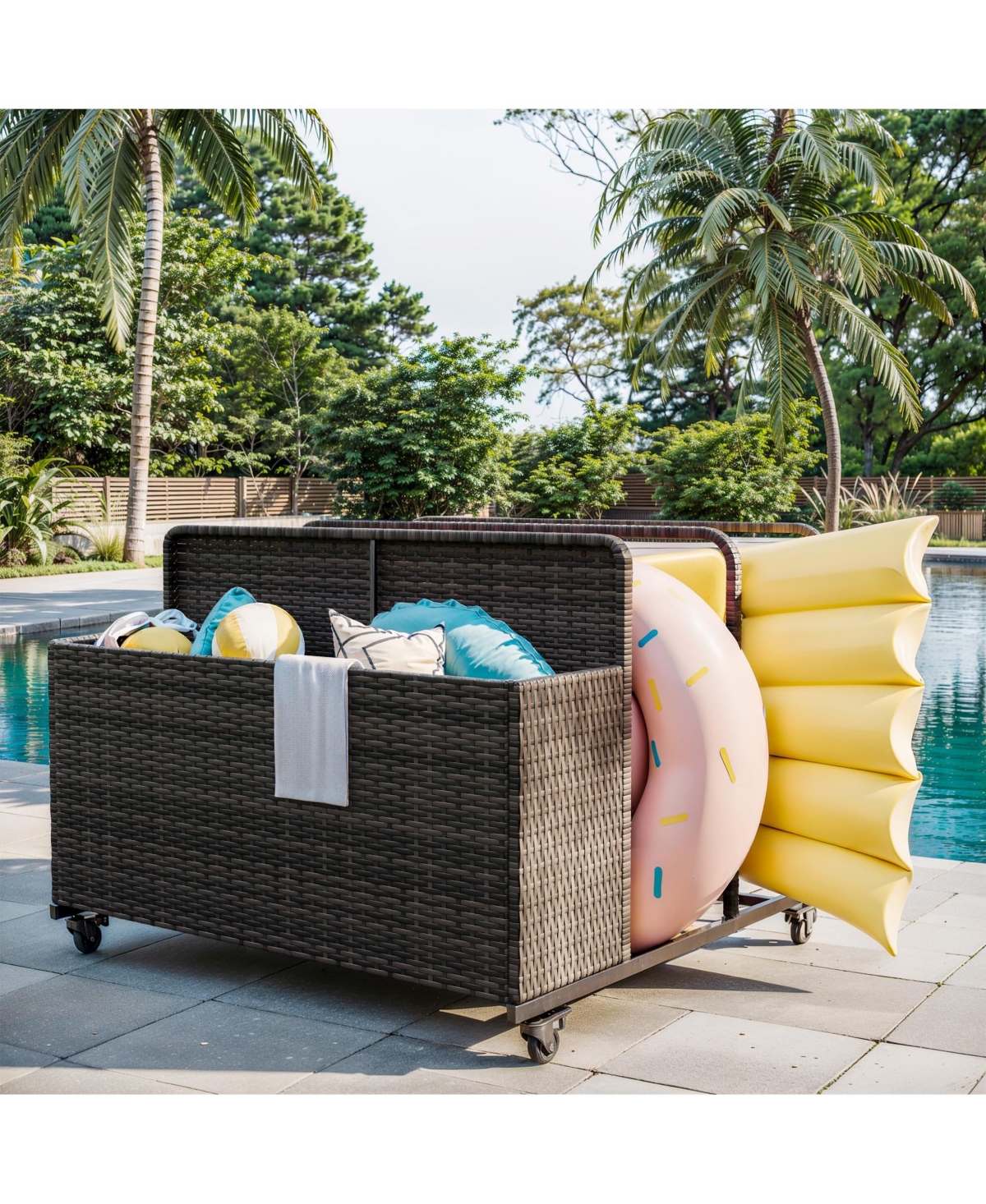 Click here for gaomon All-Weather Outdoor Wicker Rattan Pool Stor... prices