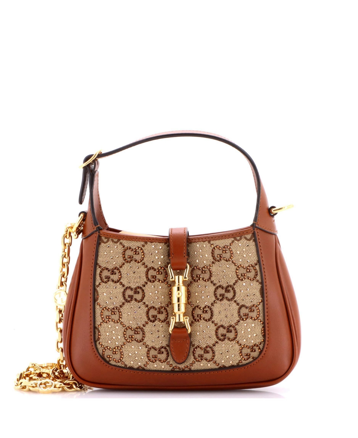 Click here for Pre-Owned Gucci Mini Jackie 1961 Chain Hobo Crysta... prices