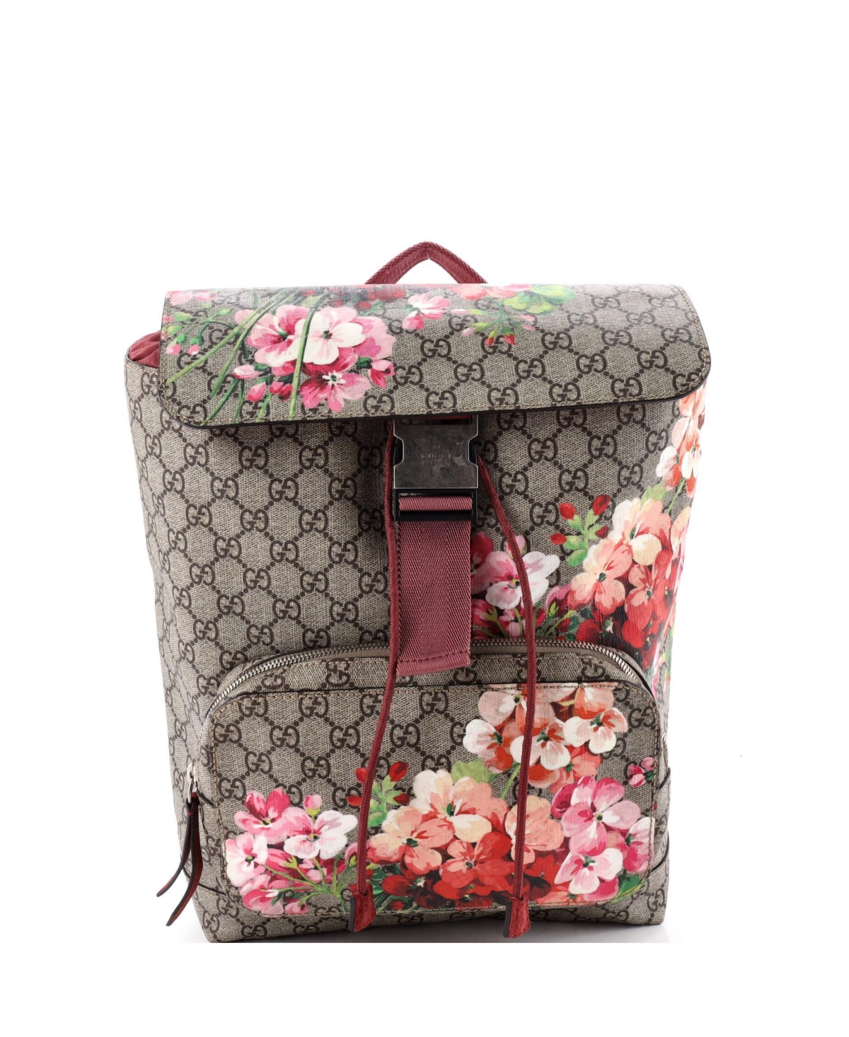 Click here for Pre-Owned Gucci Medium Buckle Backpack Blooms Prin... prices