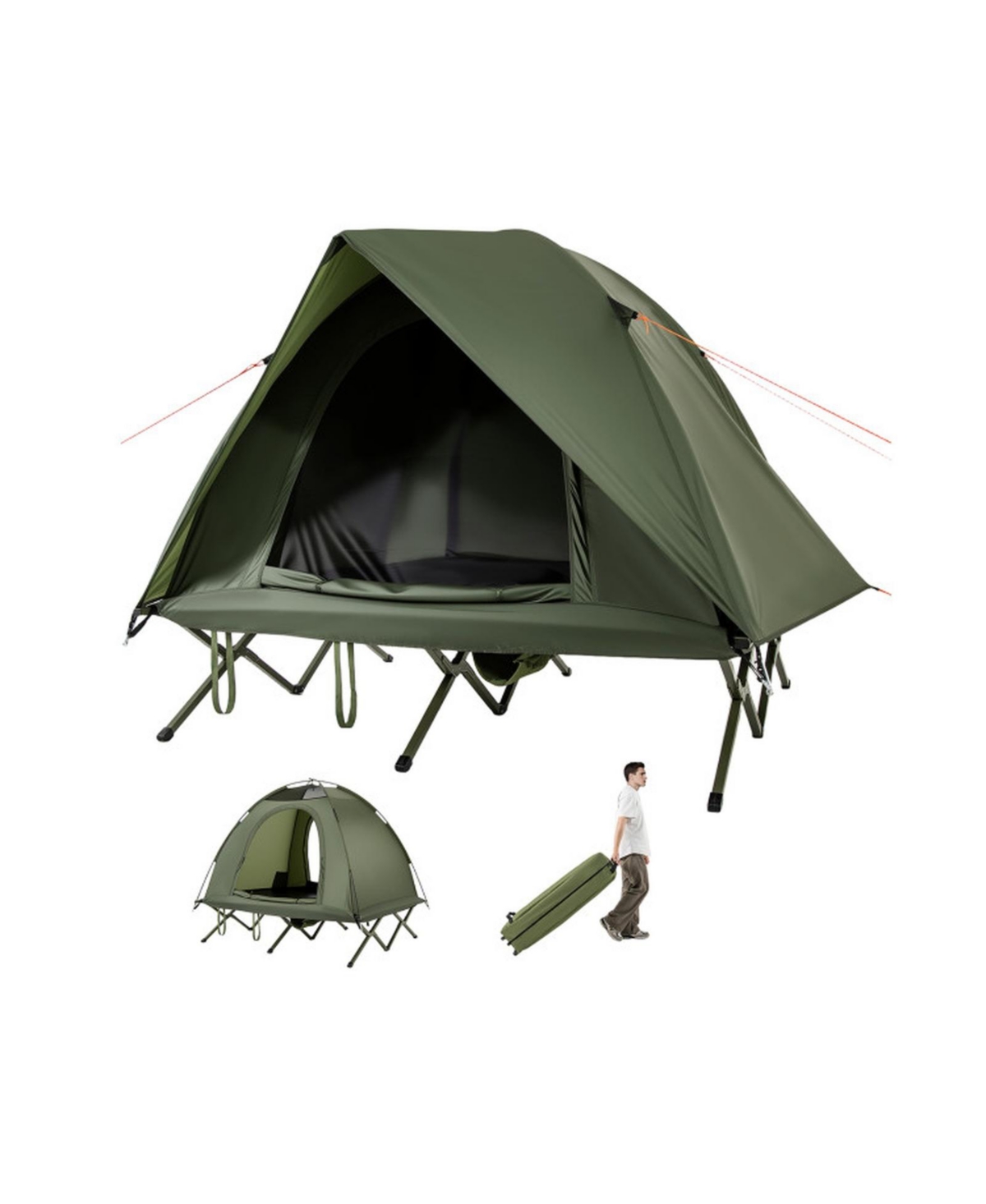 Click here for Sugift 2 Person Camping Cot Tent Foldable Off Grou... prices