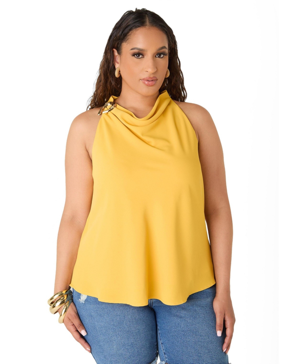 Click here for Ashley Stewart Womens Embellished Cowl Neck Top -... prices