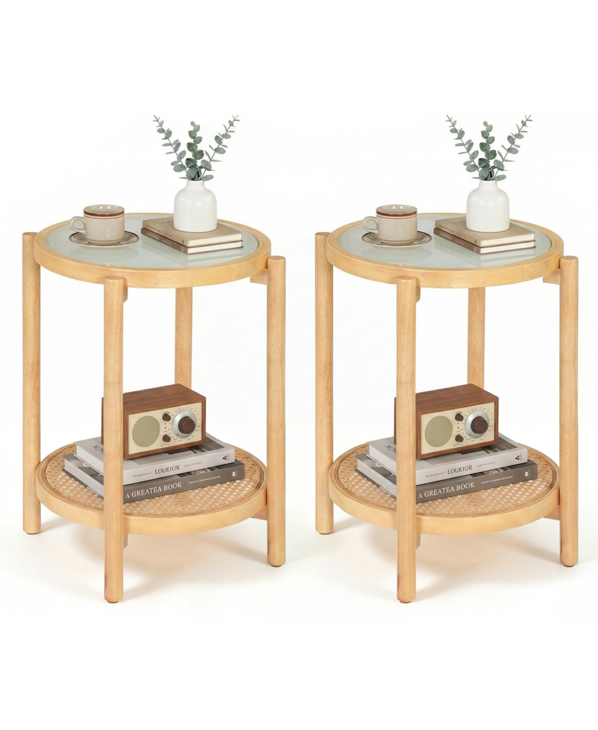Click here for Gymax Room > End and Side Tables Gymax 2PCS Round... prices
