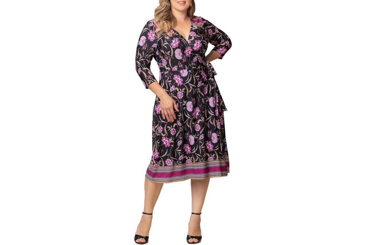 Click here for Kiyonna Womens Plus Size Beguiling Border Print Wr... prices