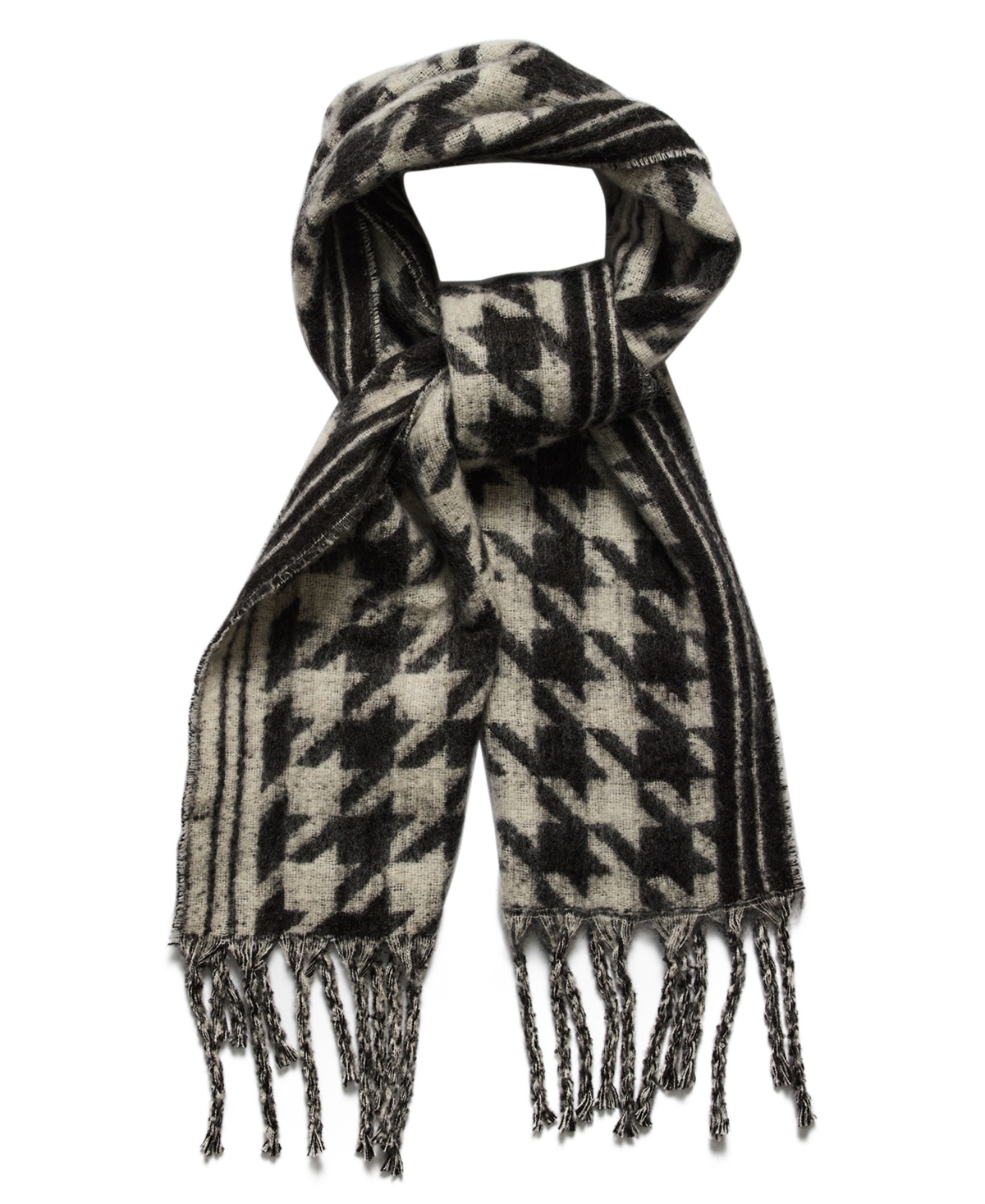 Click here for Steve Madden Plaid Houndstooth Midweight Scarf - B... prices