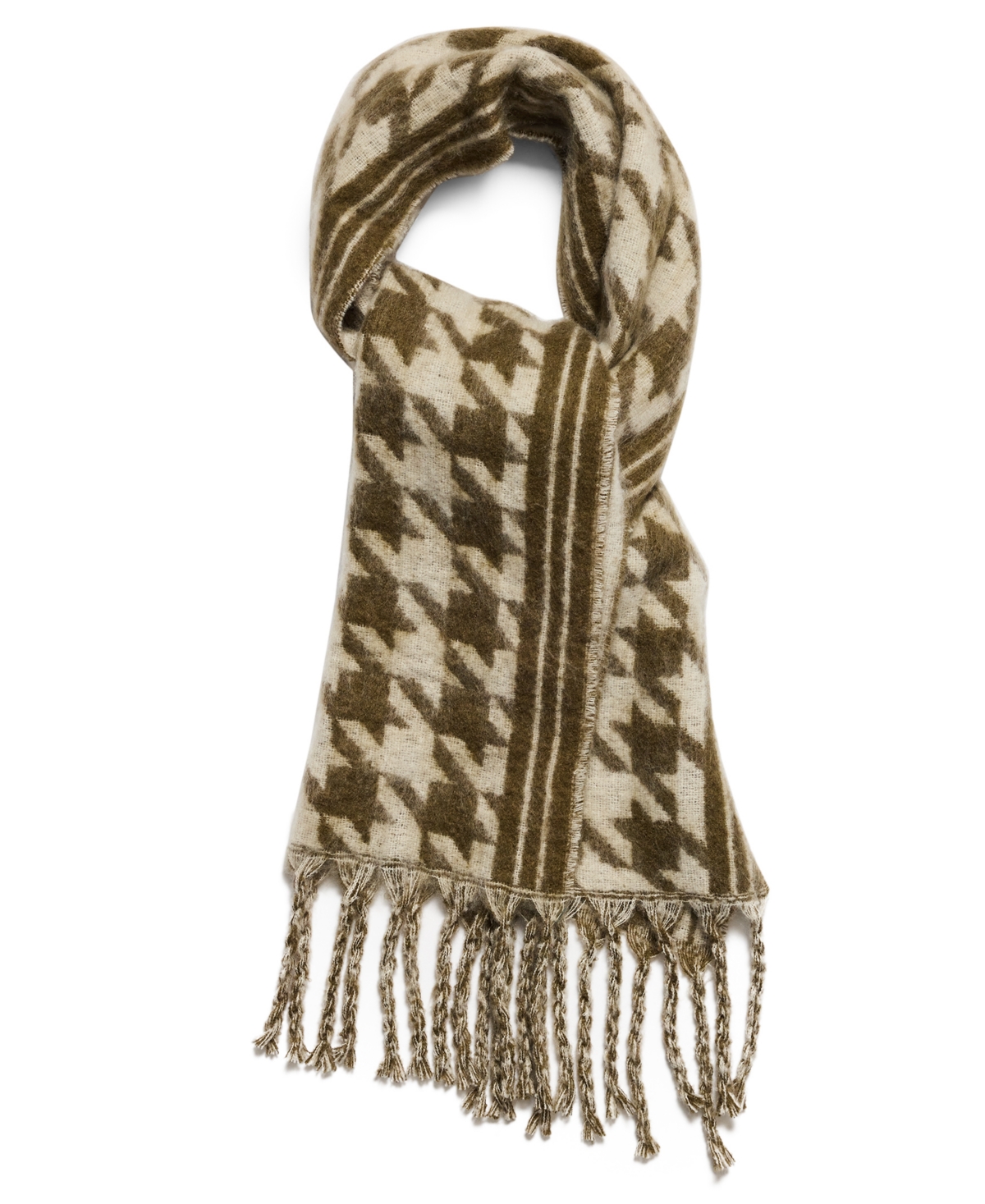Click here for Steve Madden Plaid Houndstooth Midweight Scarf - D... prices