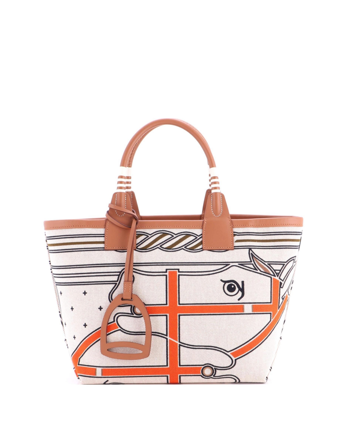 Click here for Pre-Owned HERMES 28 Sac Steeple Tote Printed Toile... prices