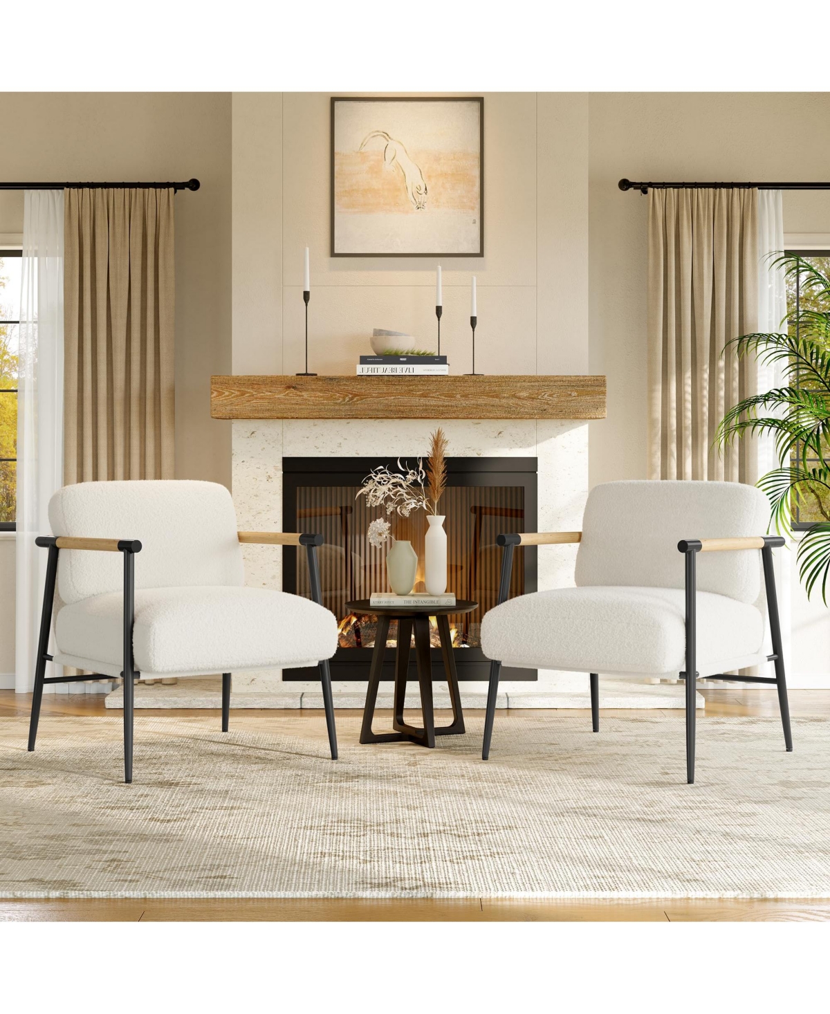 Click here for homfan Set of 2 Modern Accent Chairs â Cozy Read... prices