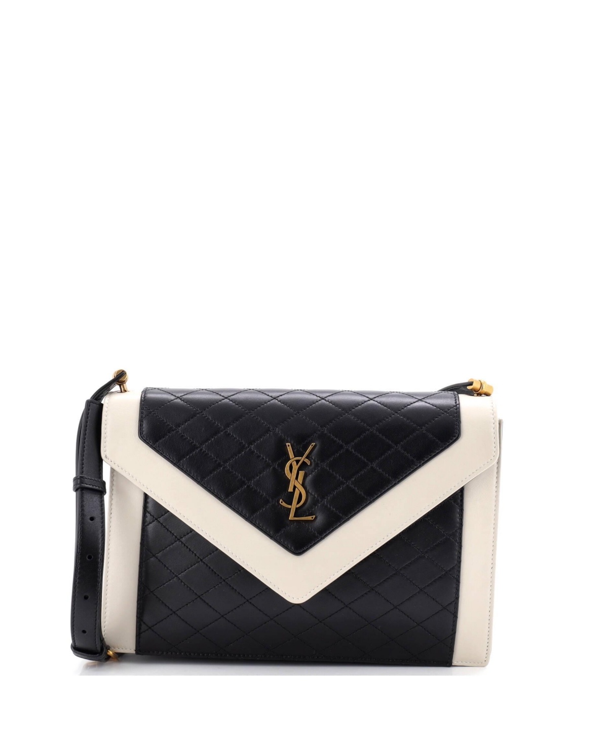 Click here for Pre-Owned Saint Laurent Gaby Envelope Satchel Quil... prices