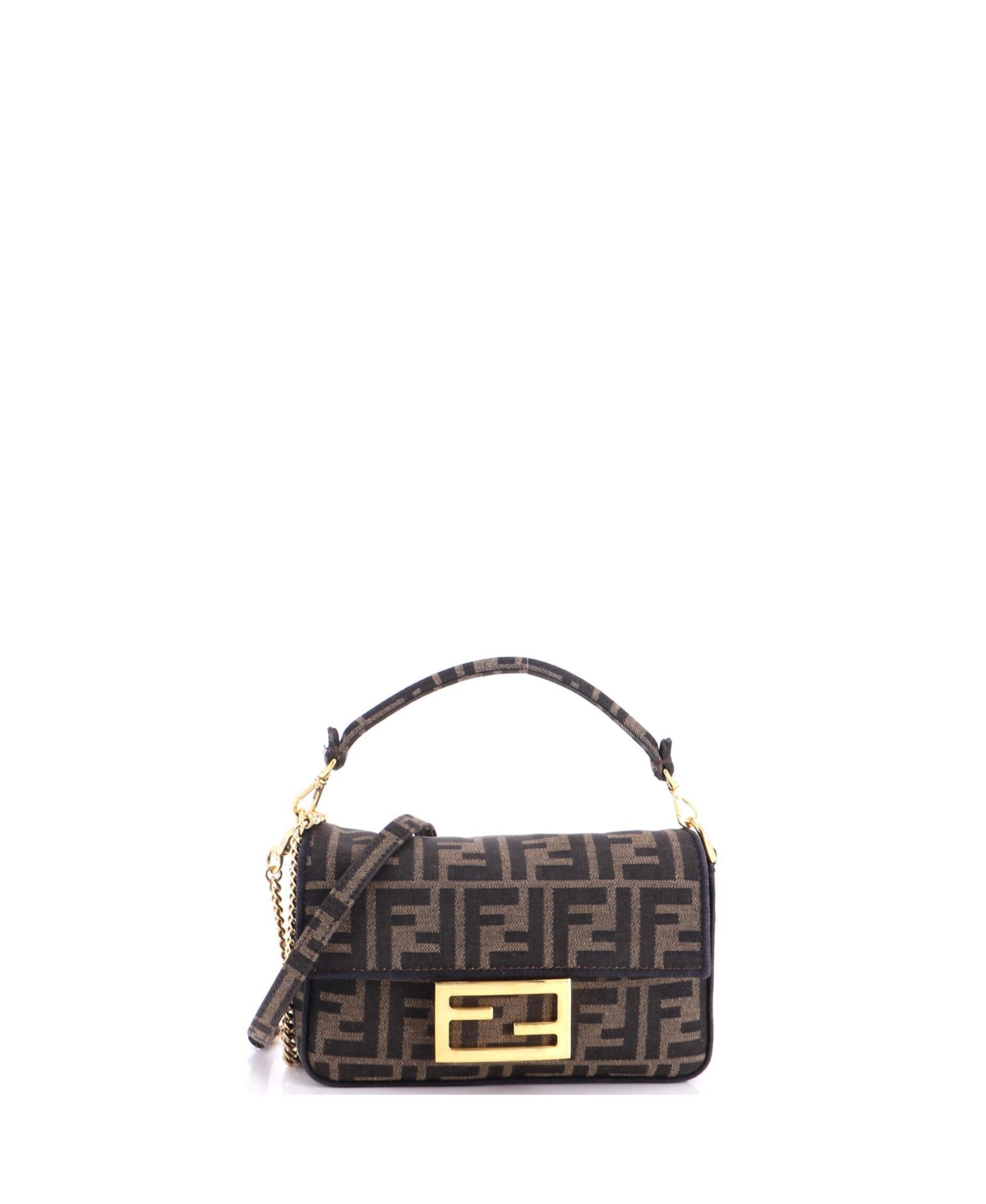 Click here for Pre-Owned Fendi Mini Baguette Nm Bag Zucca Canvas... prices
