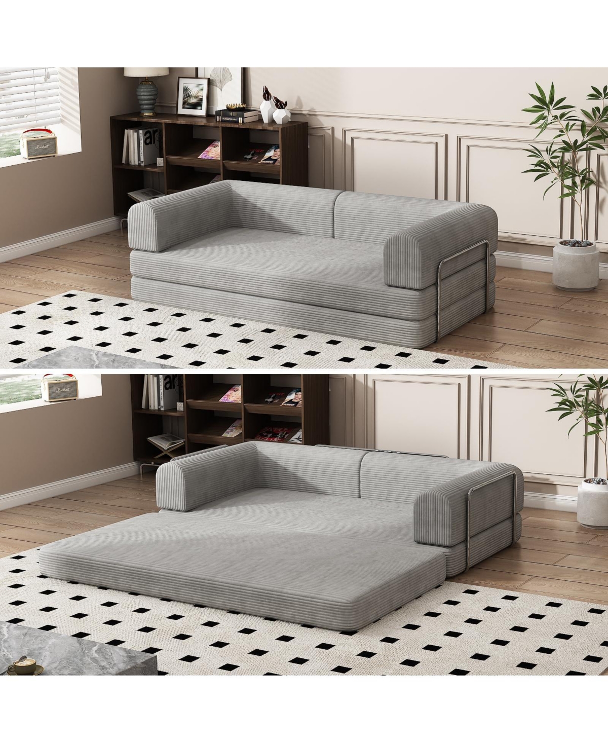 Click here for gaomon Convertible Corduroy Sleeper Sofa Bed Foldi... prices