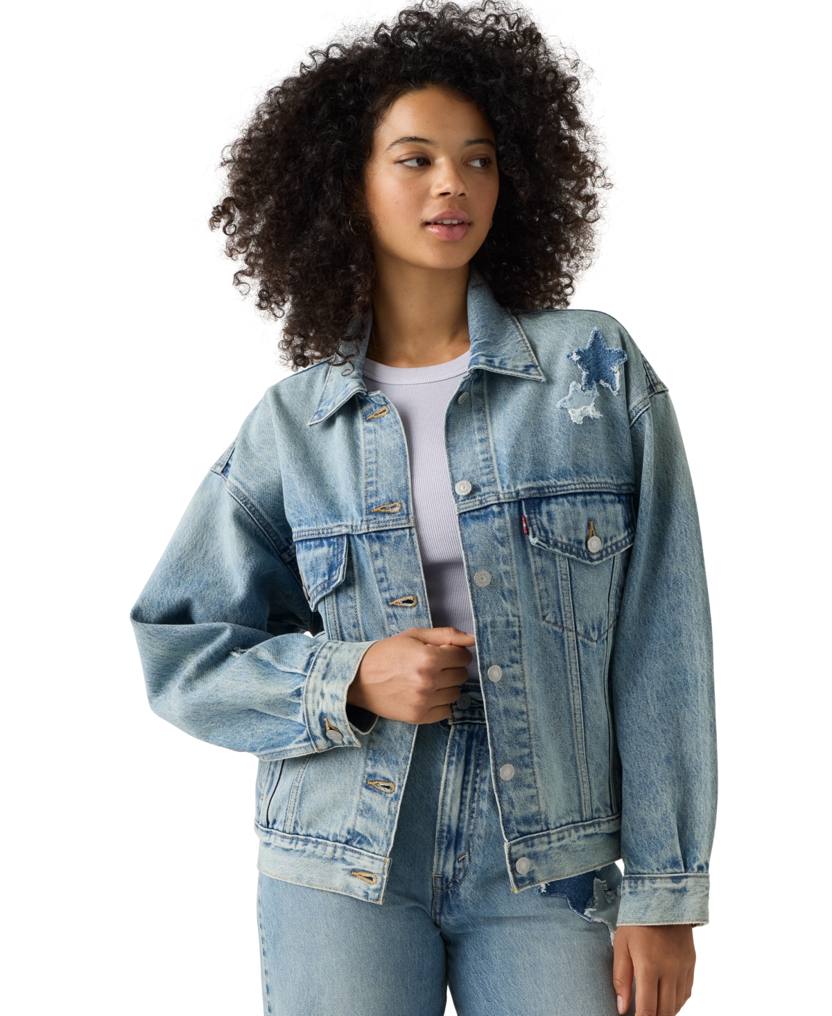 Click here for Levis Womens Macys 100th Parade 90s Cotton Trucker... prices