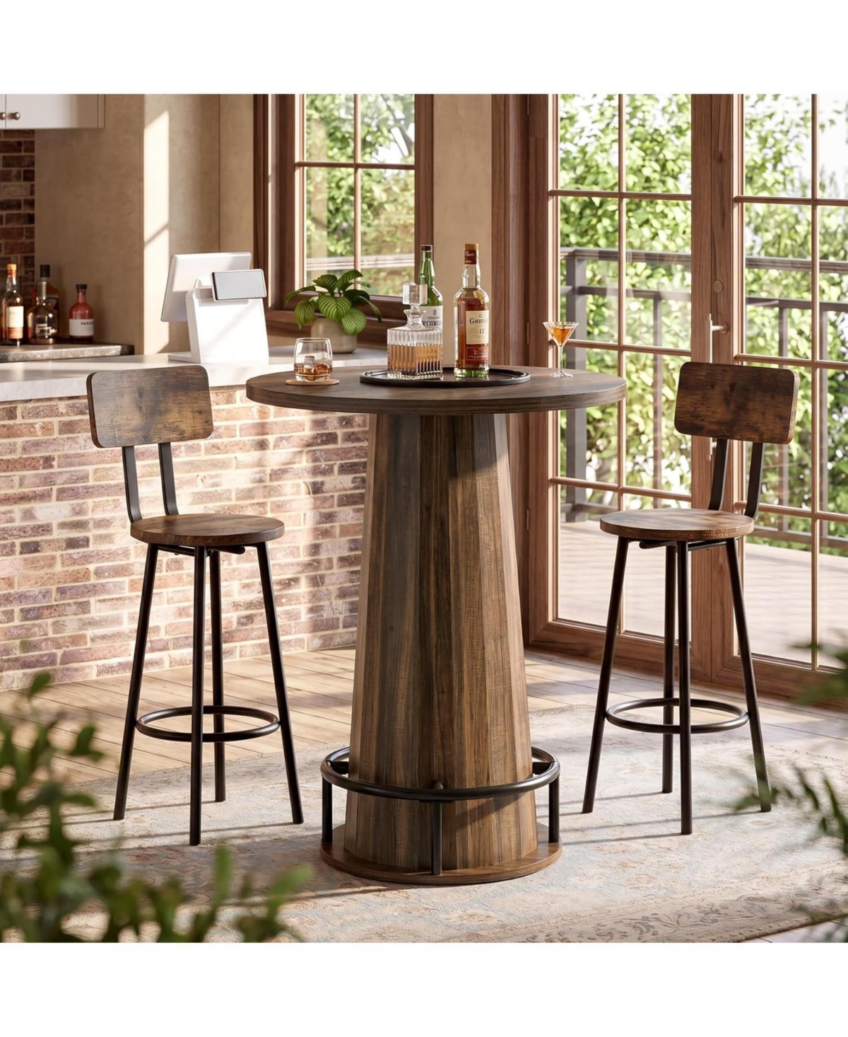 Click here for Tribesigns 31.5 Round Bar Table  37.4 H Wood Pub T... prices