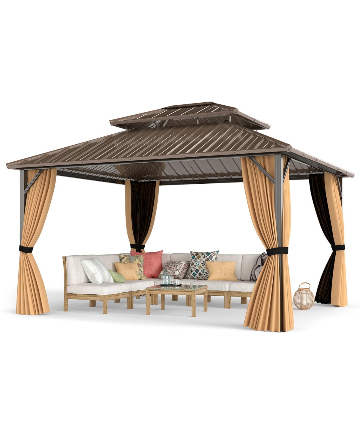 Click here for Sugift 14 x 12 ft Hardtop Gazebo Outdoor Pergola A... prices