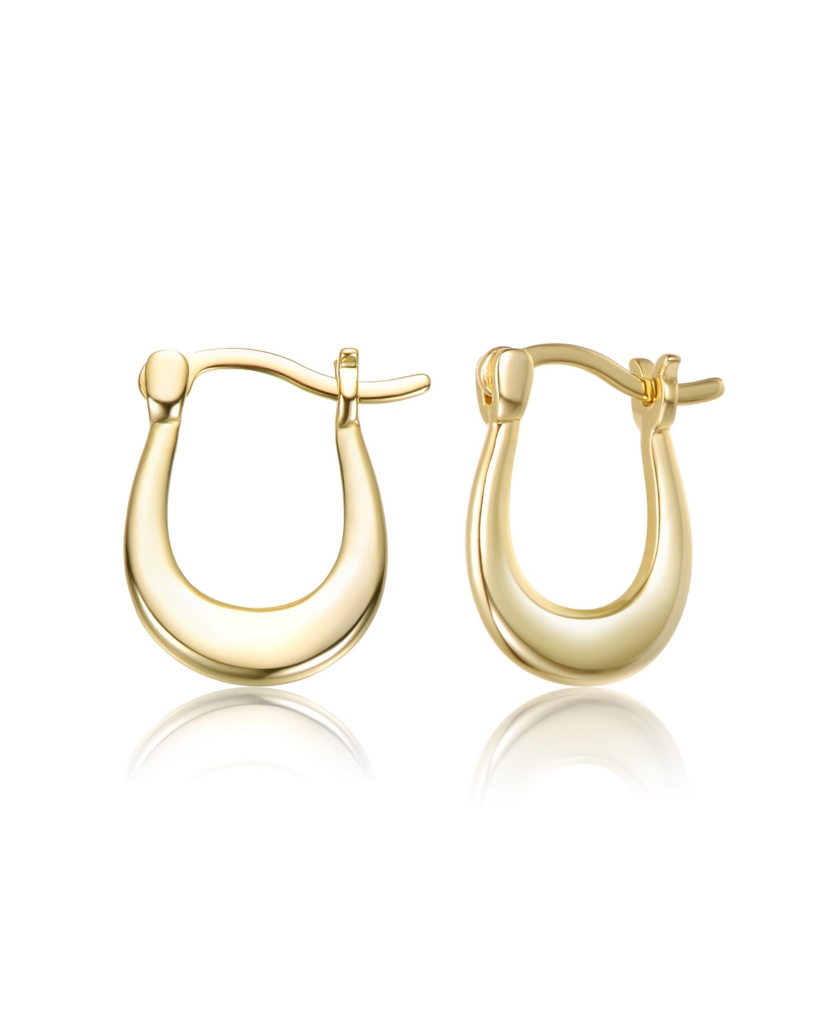 Click here for Sterling Silver 14K Gold Plated Saddleback Hoop Ea... prices