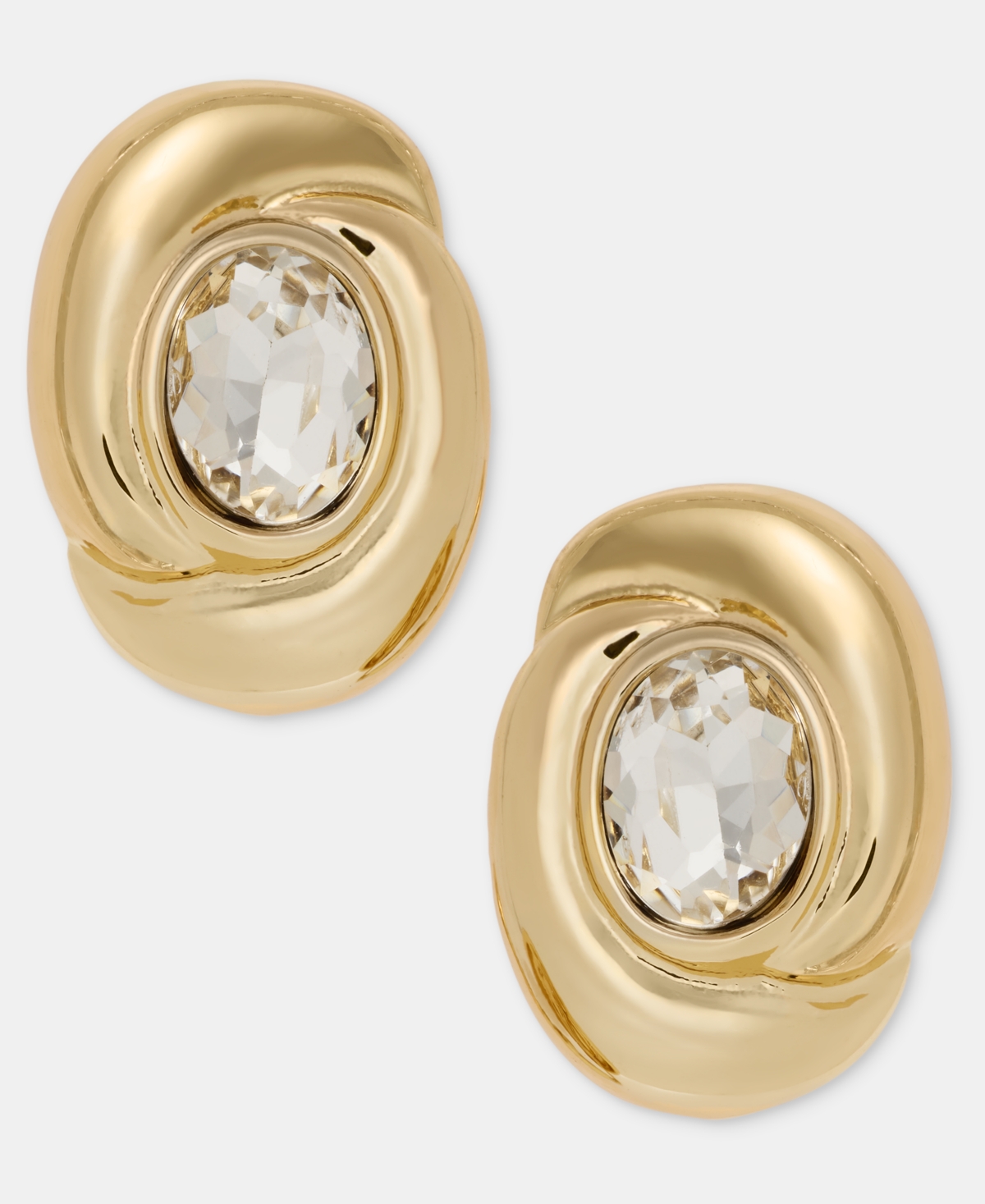 Click here for Anne Klein Crystal Twisted Oval Clip-On Button Ear... prices