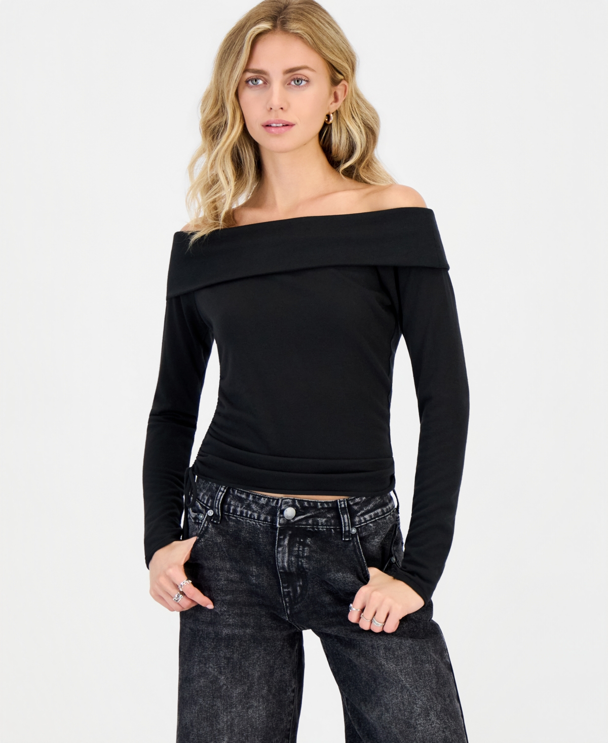 Click here for Ultra Flirt Juniors Foldover Side Cinch Long-Sleev... prices