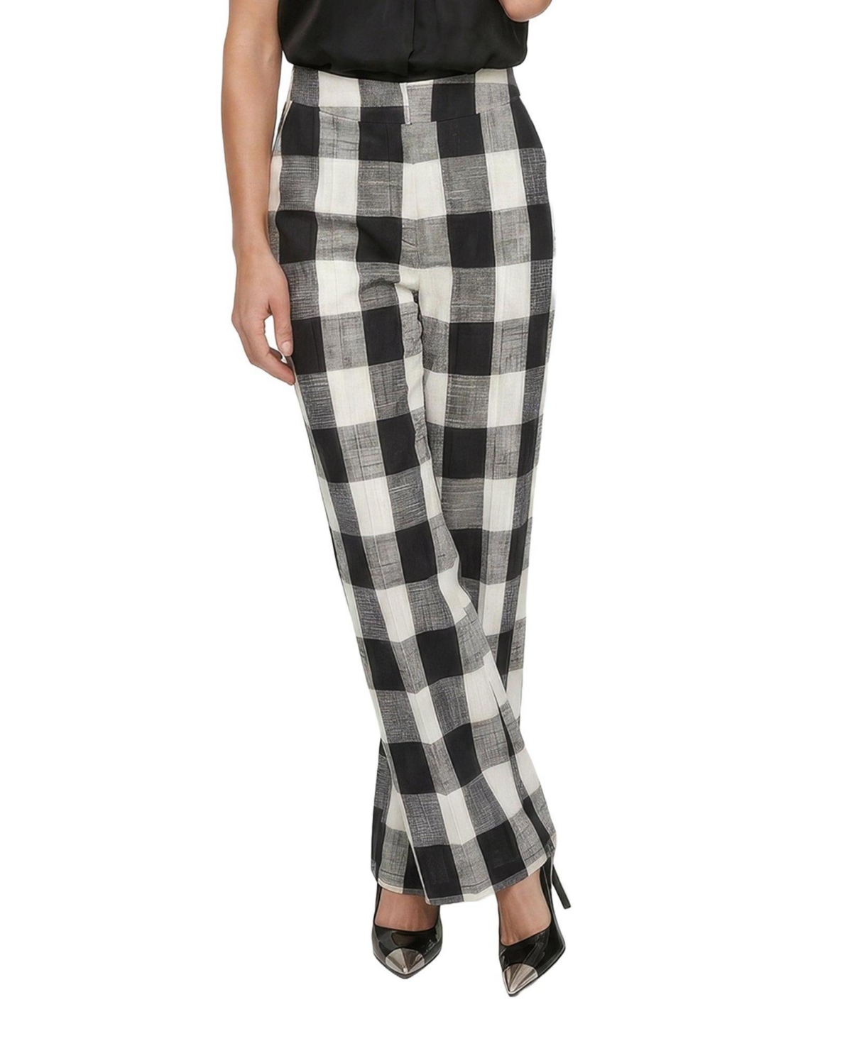 Click here for Lily and Lionel London Womens Zena Flared Check Tr... prices