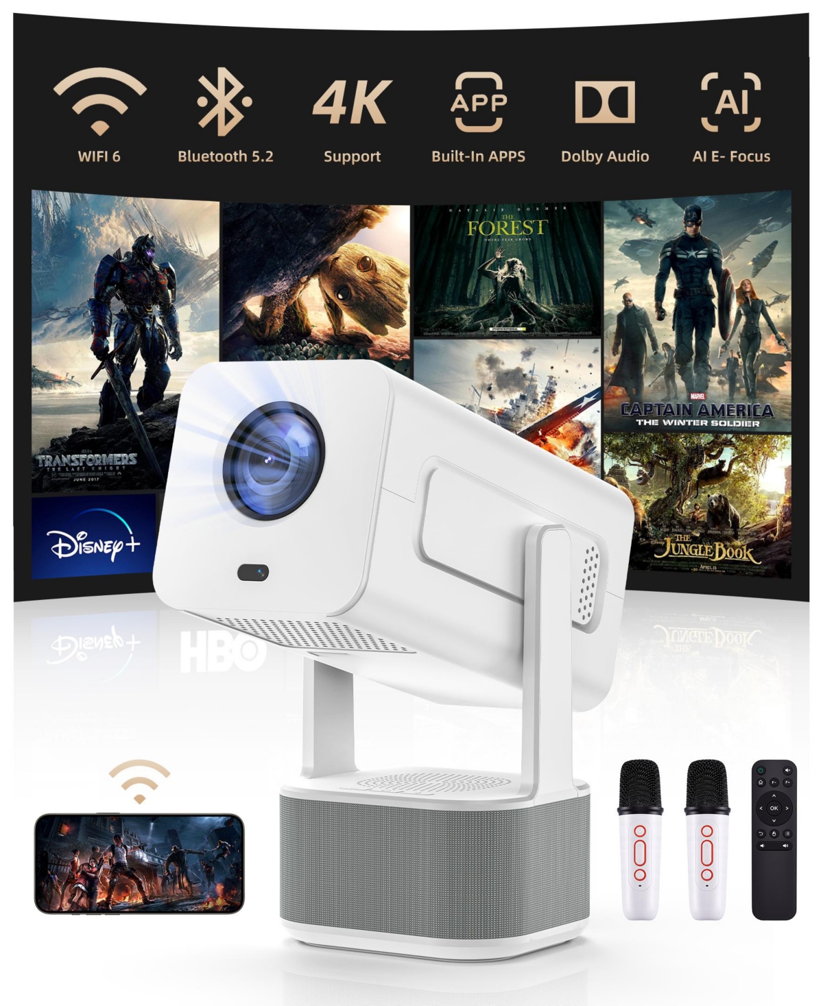 Click here for Mini Projector with WiFi 6 and Bluetooth 5.2 Built... prices